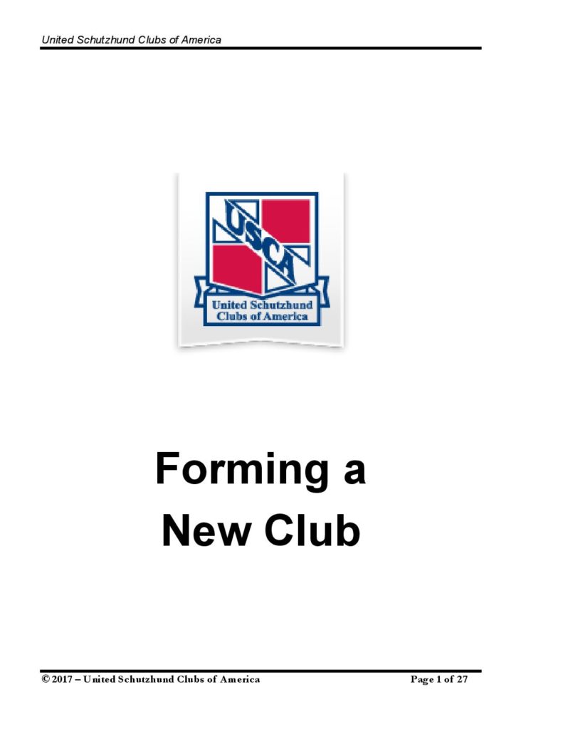 USCA_ClubPackage - United Schutzhund Clubs of America