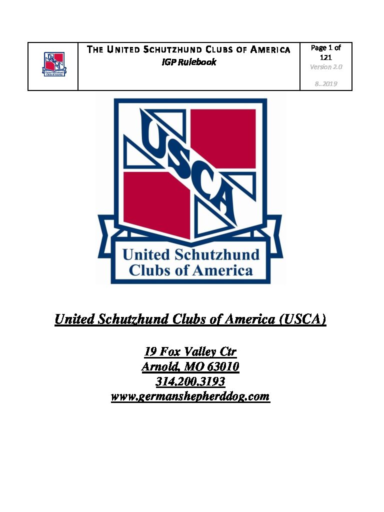 IGP USCA Small Rule Book final - United Schutzhund Clubs of America